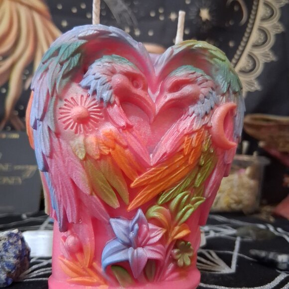 Sacred Moon Candle Co | Accents | Rainbow Celestial Eagle Couple Pillar ...